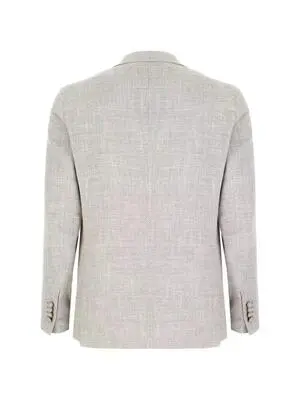 Tagliatore Herringbone Button Jacket - Grey