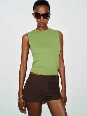 REFORMATION Roxana Cashmere Sweater Tank - Green