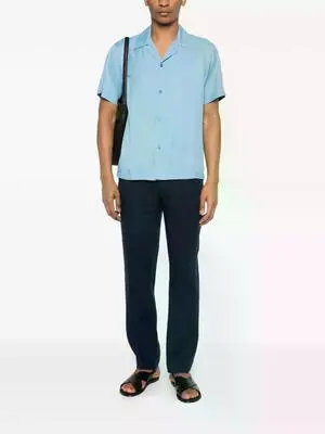 Sandro Straight-leg Linen Trousers With Drawstring Waist