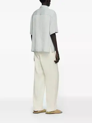Sandro Crinkled-effect Shirt With Shark Collar