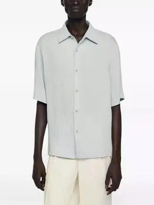 Sandro Crinkled-effect Shirt With Shark Collar