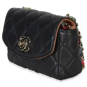 Chanel Quilted Lambskin Ribbon Chain Coco Flap Bag