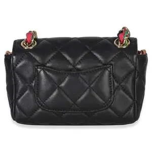Chanel Quilted Lambskin Ribbon Chain Coco Flap Bag