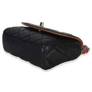Chanel Quilted Lambskin Ribbon Chain Coco Flap Bag