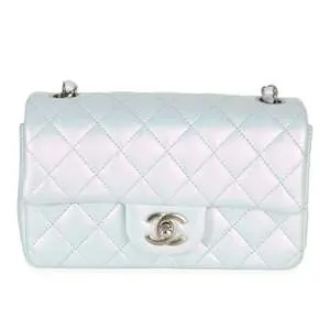 CHANEL Iridescent Quilted Goatskin Rectangular Mini Flap