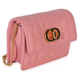 Dior Macrocannage Calfskin Micro Miss Caro Chain Bag - Pink