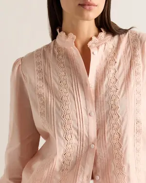 Quince Voile Lace Detail Blouse