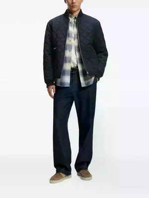 BOSS Quilted Zip Jacket - Blue