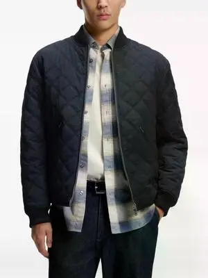 BOSS Quilted Zip Jacket - Blue