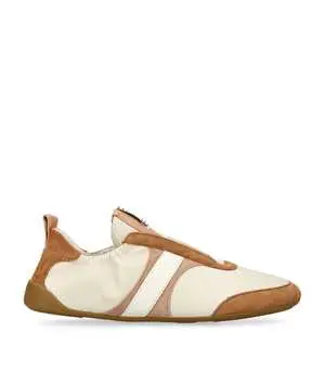 Chloé Leather And Suede Kick Sneakers - Brown