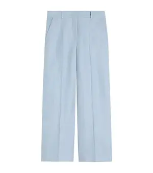 Max Mara Linen Wide-leg Trousers - Blue
