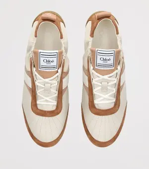 Chloé Leather-suede Kick Sneakers - Brown