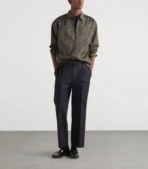 Prada Cotton-silk Zip-up Shirt With Floral Print