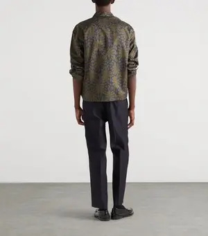 Prada Cotton-silk Zip-up Shirt With Floral Print