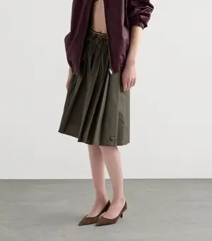 Prada Pleated Midi Skirt - Green