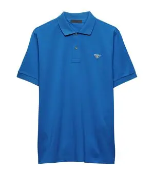 Prada Cotton Piqué Polo Shirt - Turquoise