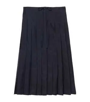Prada Silk Pleated Midi Skirt