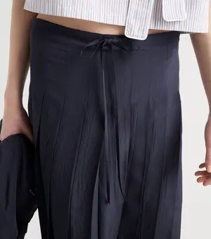 Prada Silk Pleated Midi Skirt