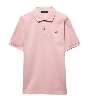 Prada Cotton Piqué Polo Shirt - Pink