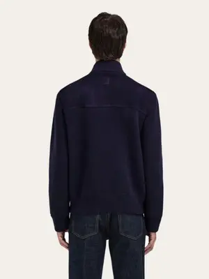 FERRAGAMO Suede Bomber Jacket - Blue