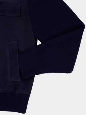 FERRAGAMO Suede Bomber Jacket - Blue
