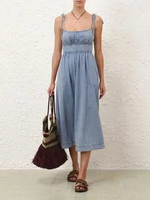 Zimmermann Wanderlust Denim Picnic Dress - Blue
