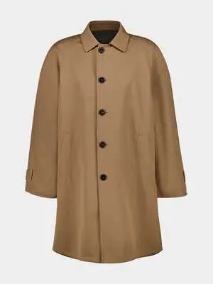 Prada Reversible Cotton Buttoned Coat - Brown