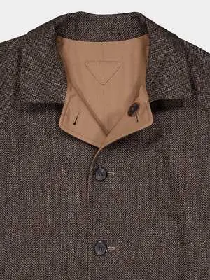 Prada Reversible Cotton Buttoned Coat - Brown