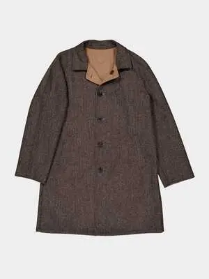 Prada Reversible Cotton Buttoned Coat - Brown