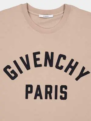 Givenchy T-shirt In Cotton With Logo Embroidery - Beige