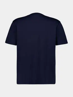 Balmain Navy T-shirt With Embroidered Pb Logo - Blue