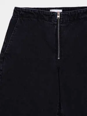 FRAME Sutro Dark Zip Wide-leg Jeans - Blue