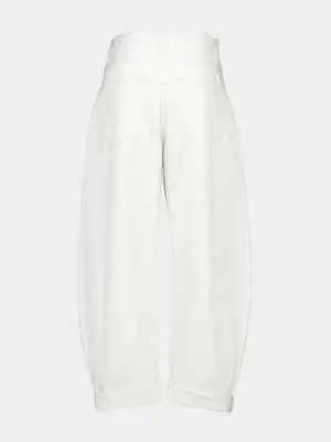 FRAME High-rise Barrel Jeans - White