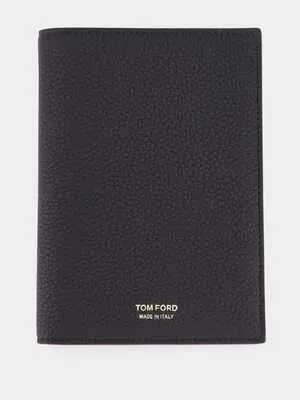 TOM FORD Grain Leather Bi-fold Wallet - Black