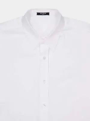 Balmain Short-sleeve Cotton Poplin Shirt