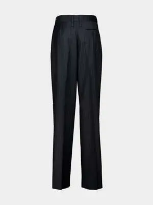FERRAGAMO Pinstripe Wool Wide-leg Trousers