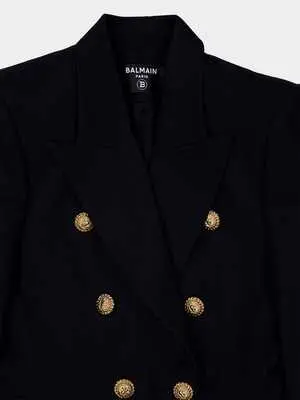 Balmain Virgin Wool 6-button Jacket - Black