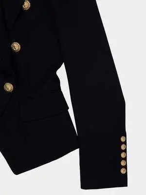 Balmain Virgin Wool 6-button Jacket - Black