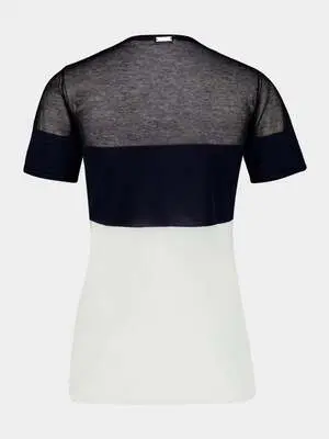 FERRAGAMO Wool-blend Round Neck T-shirt - Blue