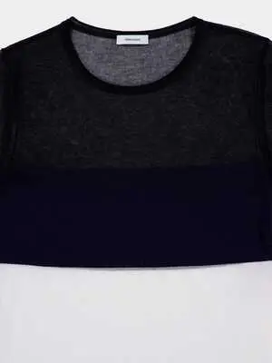 FERRAGAMO Wool-blend Round Neck T-shirt - Blue