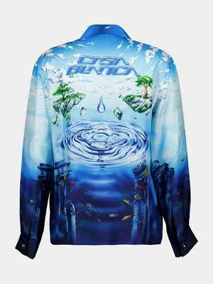 Casablanca Lost Atlantis Silk Cuban Shirt - Blue