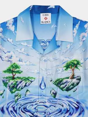 Casablanca Lost Atlantis Silk Cuban Shirt - Blue