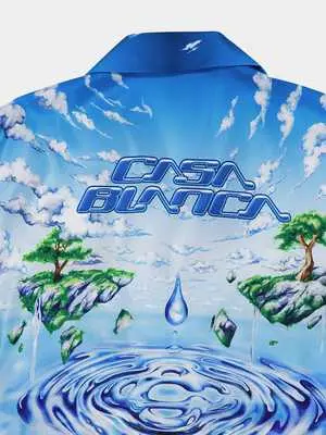 Casablanca Lost Atlantis Silk Cuban Shirt - Blue