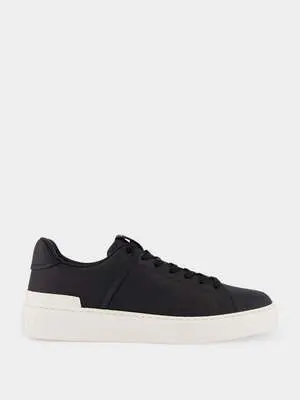Balmain B-court Leather Sneakers - Black