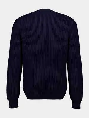 Fendi Wool Pullover With Logo - Blue