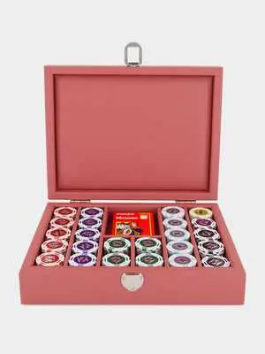 Hector Saxe Paris Bois De Rose Leather Poker Set - Pink