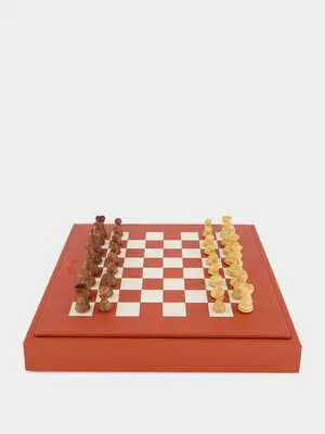 Hector Saxe Paris Buffalo Leather Chess Box - Orange