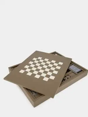 Hector Saxe Paris Leather Multi-game Box - Beige