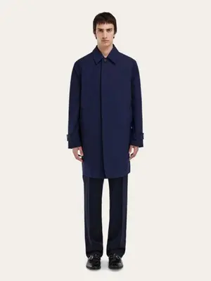 FERRAGAMO Cotton Blend Car Coat - Blue