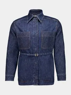 Fendi Belted Denim Jacket - Blue